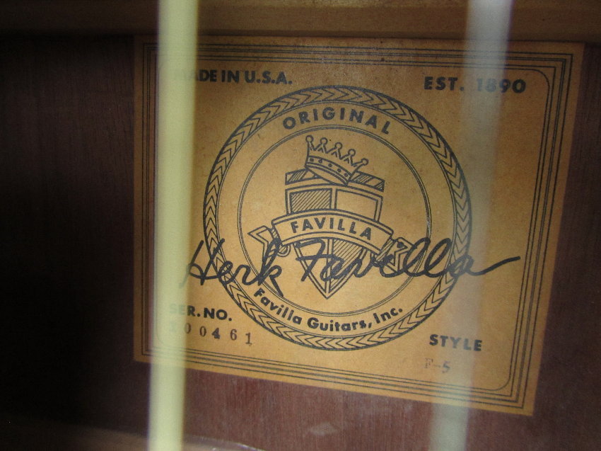 c.1965 Favilla F-5 Guitar