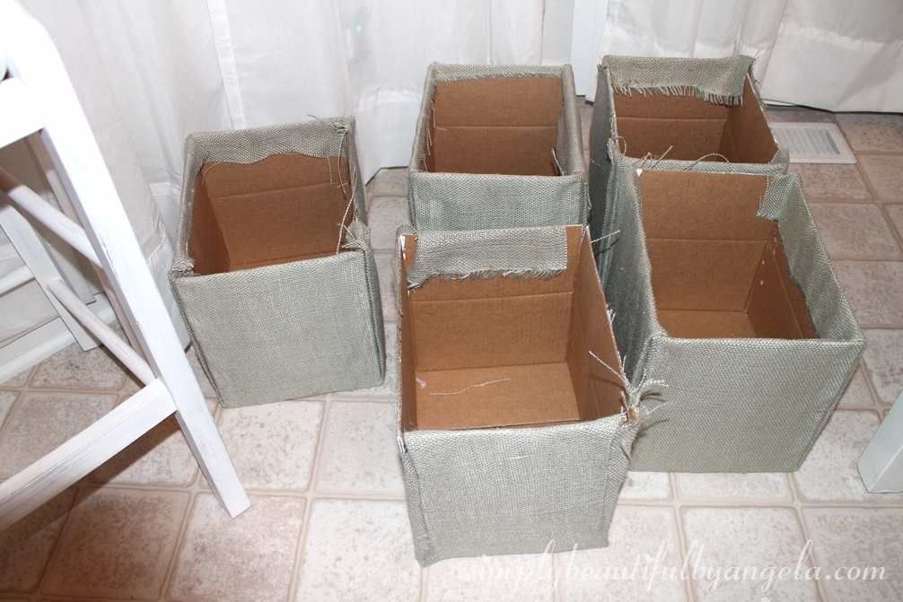 DIY Burlap Covered Boxes
