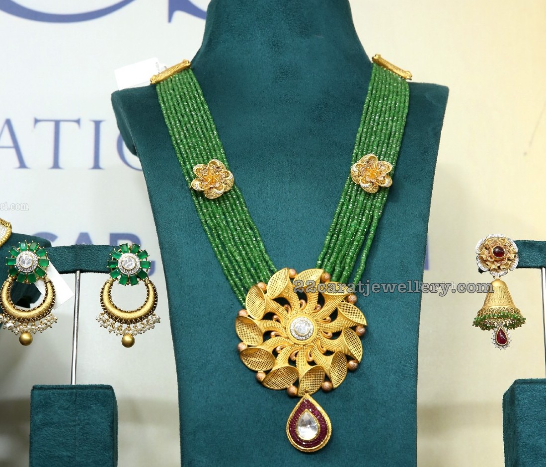 Crystal Beads with Fancy Locket - Jewellery Designs