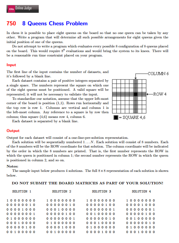 750 8 Queens Chess Problem - yeasir007