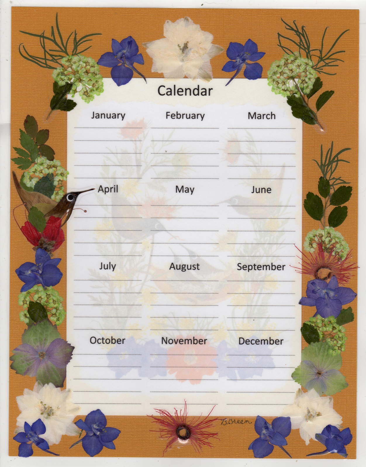 B's Garden Treasures Blog My Current Work: Special Occasion Calendars