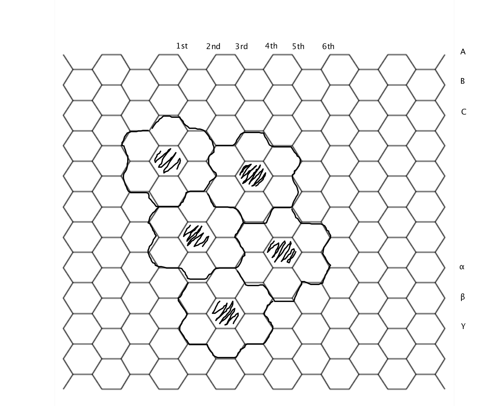 The Art of Logic: Hexagonal-grid city life