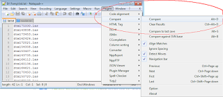 dominoc925: Use Notepad++ for comparing lists