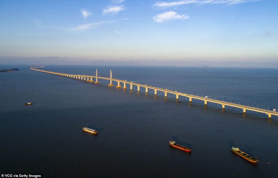 China's president Xi Jinping inaugurates the world's longest sea ...