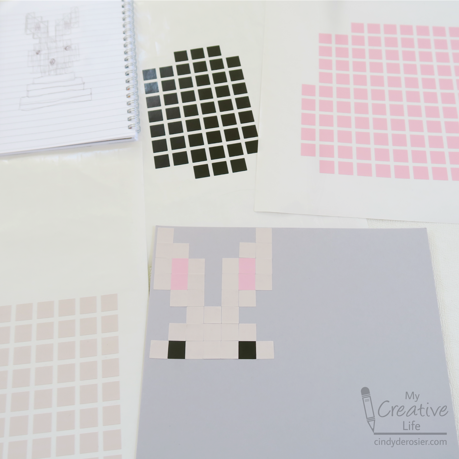 Cindy deRosier: My Creative Life: Bunny Week, Day 1: Pixelated Bunny ...