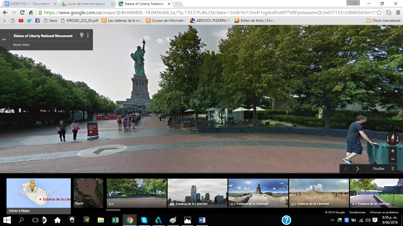 INTERNET BASICO UNAB : LA ESTATUA DE LA LIBERTAD- GOOGLE MAPS