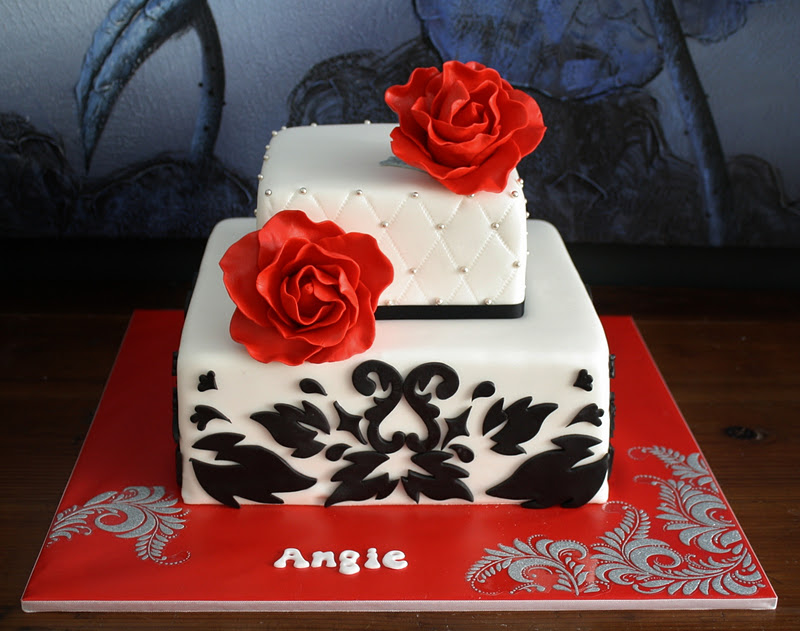 Sandy's Cakes: Angie's Damask Birthday Cake