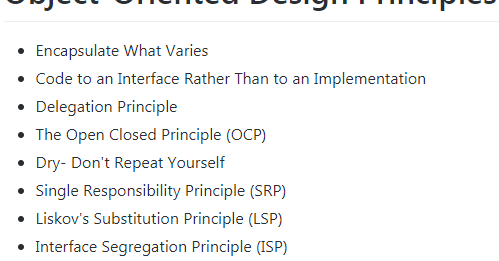 Object Oriented Design Principles in Java