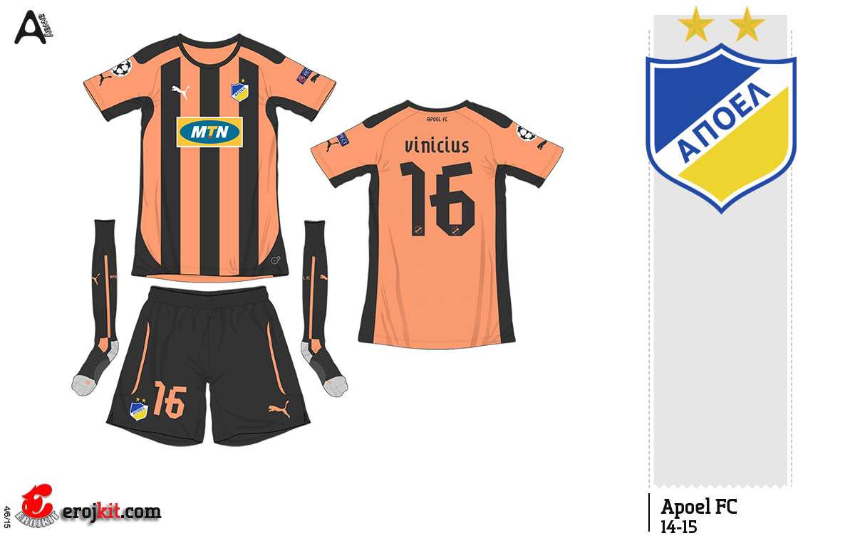 Kit Design, by eroj: 2014-15 Apoel (Home e Away)