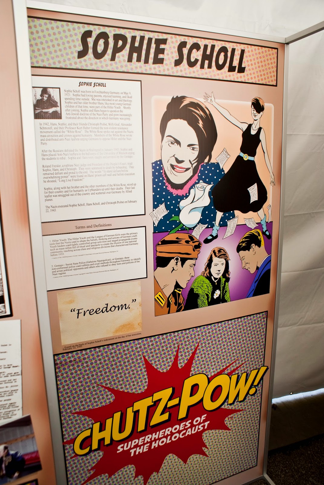 Notes From the Playground: Chutz-POW! My Sophie Scholl Exhibit Art