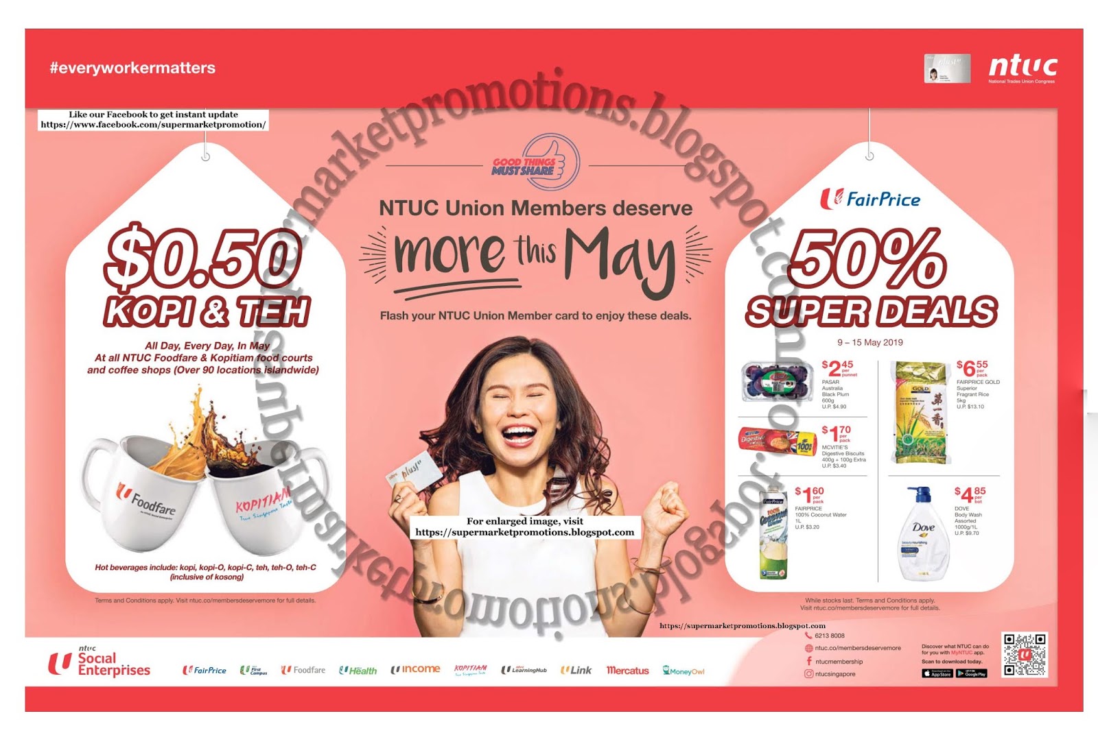 NTUC Members May Day Promotion 09 - 15 May 2019 ~ Supermarket Promotions