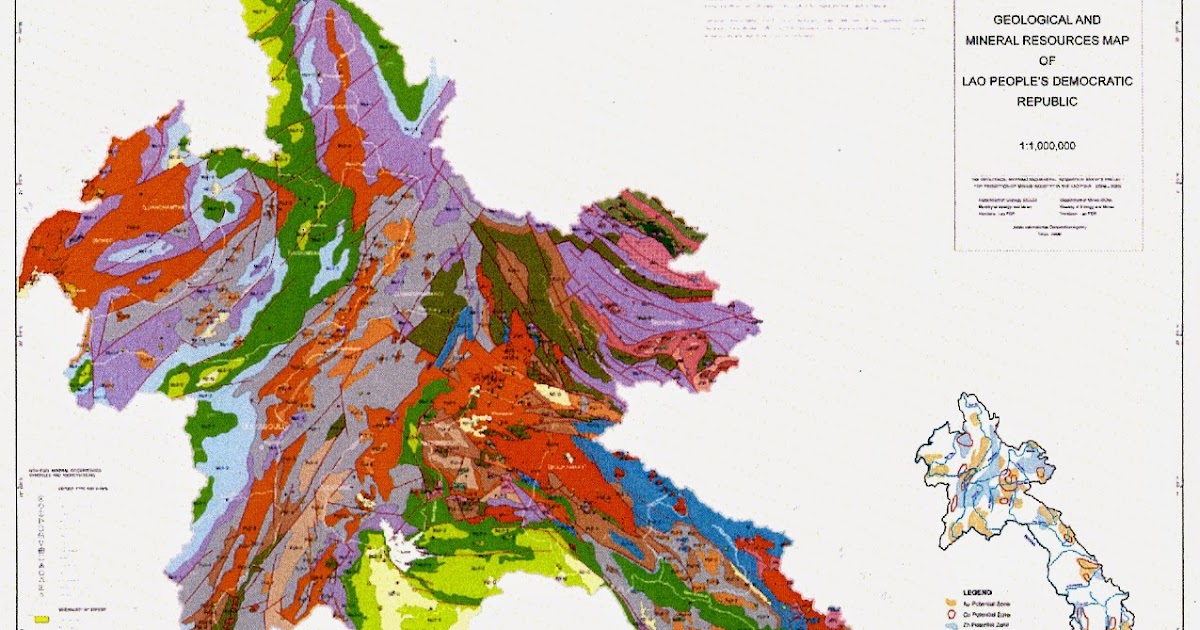 ແຜນ ທີ່ ທໍ ລະ ນີ ສາດ Geological and Mineral map of lao | ຮັກ ກະ ເສດ