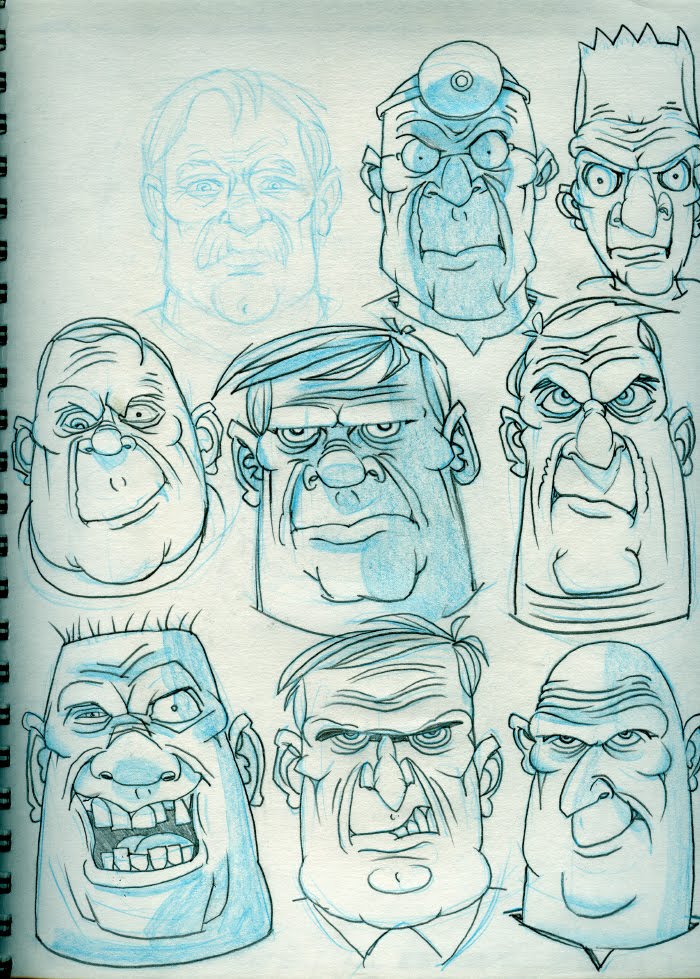 Sketches and Scribbles by Jim McDermott: Drawing Cartoon Faces
