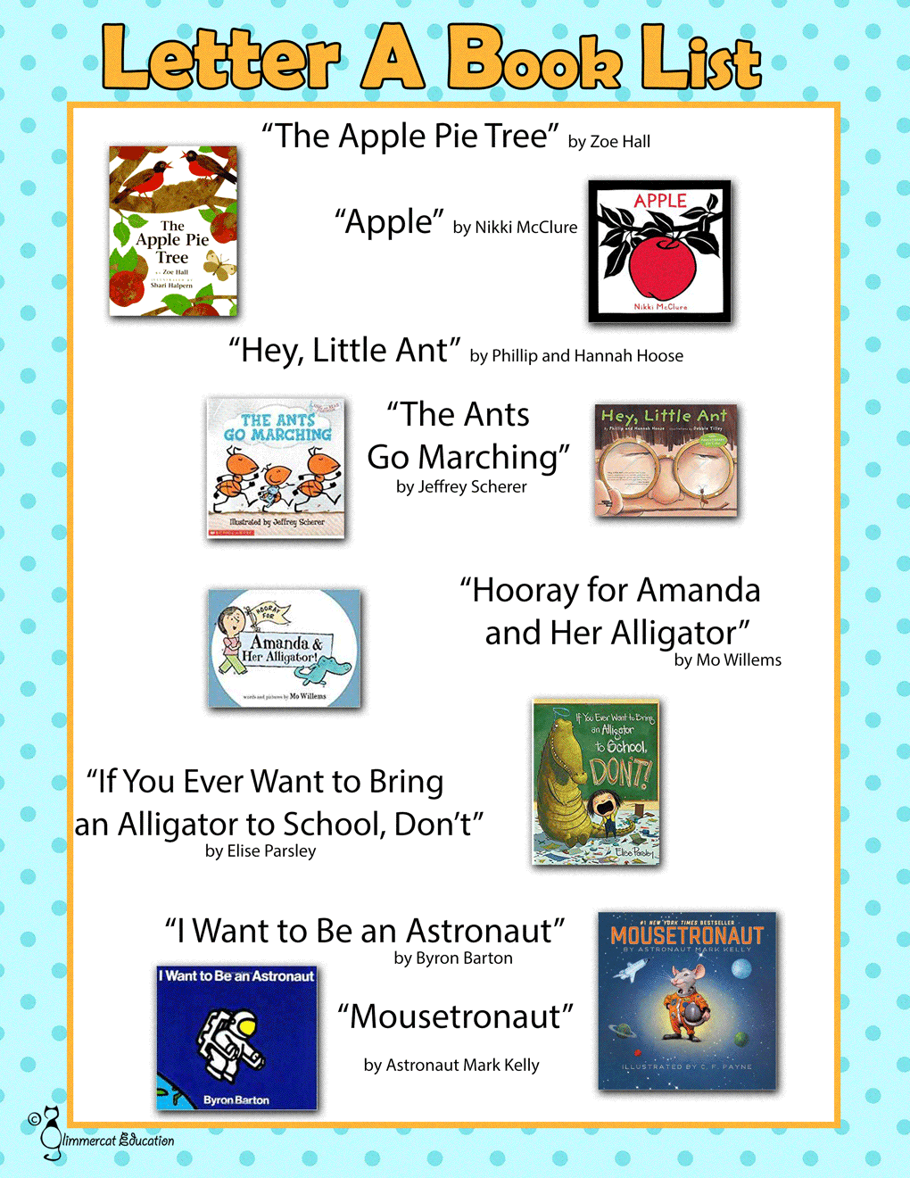 Glimmercat Education: How to Teach the Letter A