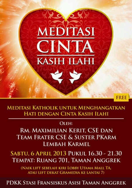 MEDITASI CINTA KASIH ILAHI - Daftar Kegiatan Katolik Se Indonesia