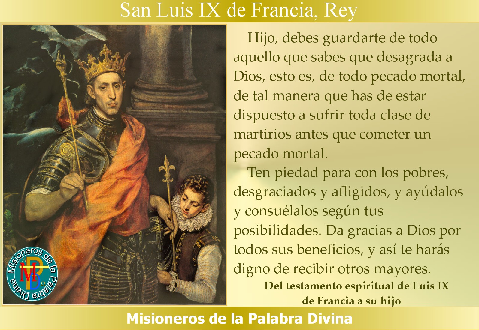 Un Padrenuestro, Un Avemaría y Un Gloria por el Papa: SANTORAL - SAN ...
