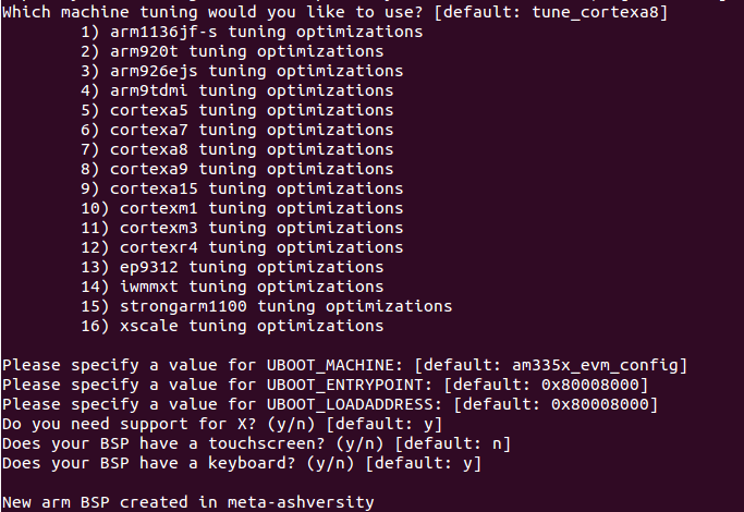 Ashversity: Creating a BSP Layer using yocto-bsp
