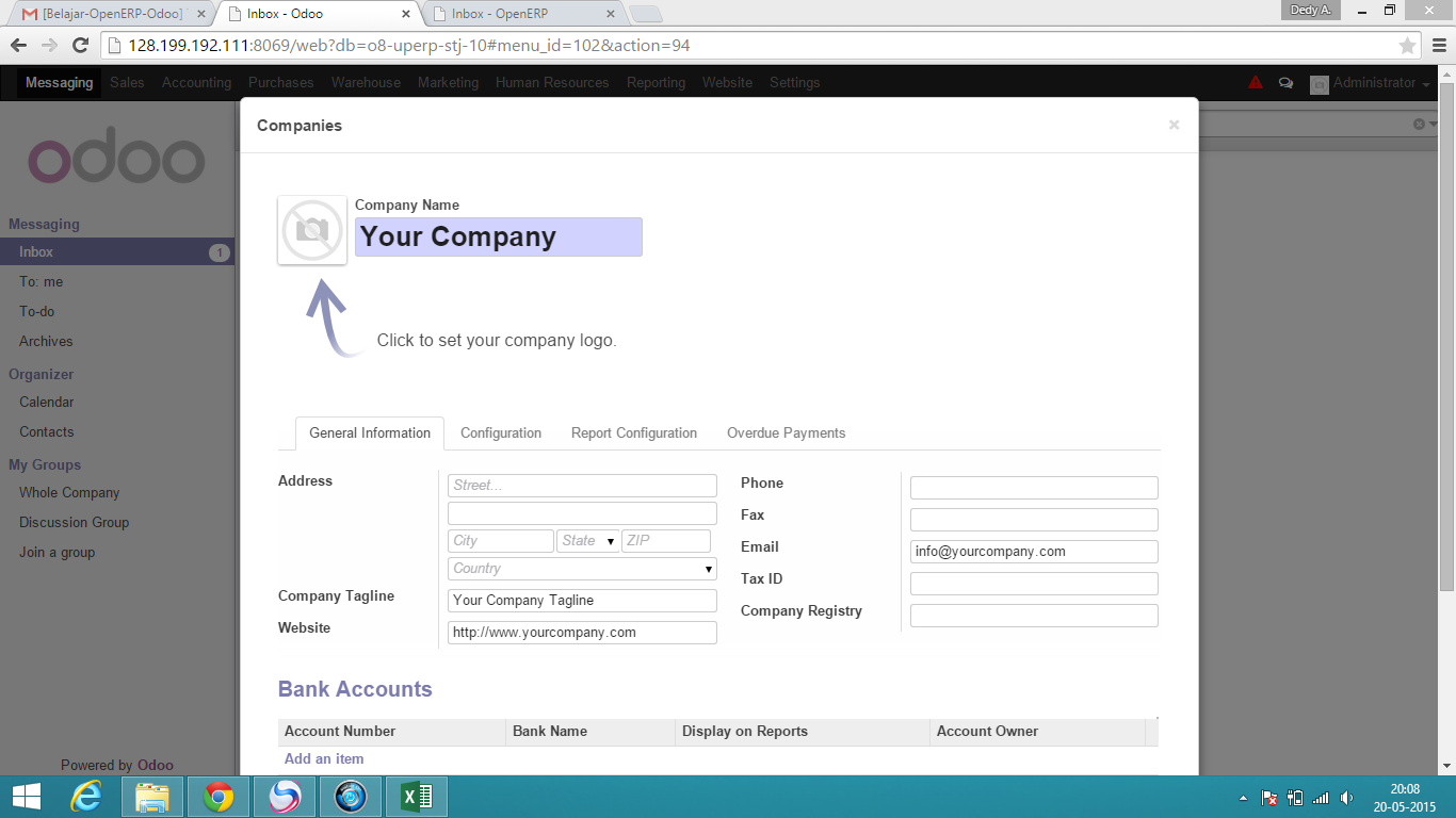 Input Odoo_8.0 | Enterprise Resource Planning (ERP)