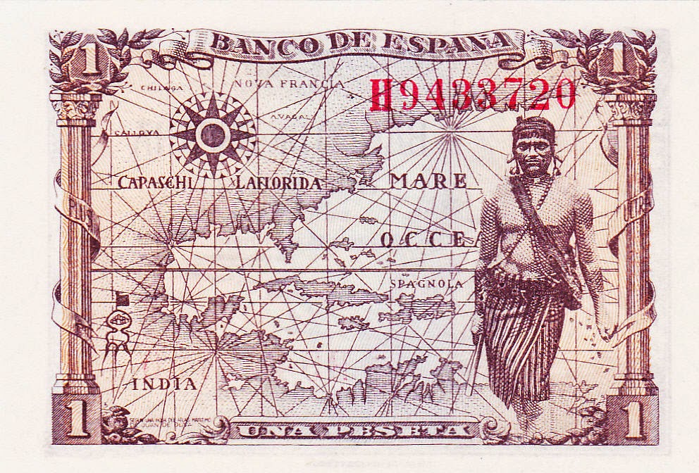 Spanish Peseta 1945 Queen Isabella I of Castile|World Banknotes & Coins ...