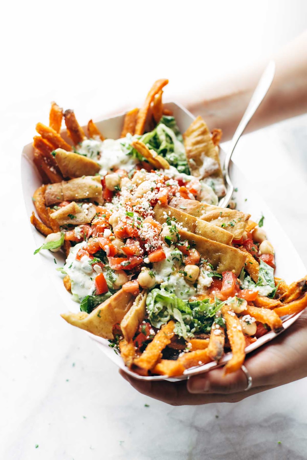 loaded mediterranean street fries - my tips favorite