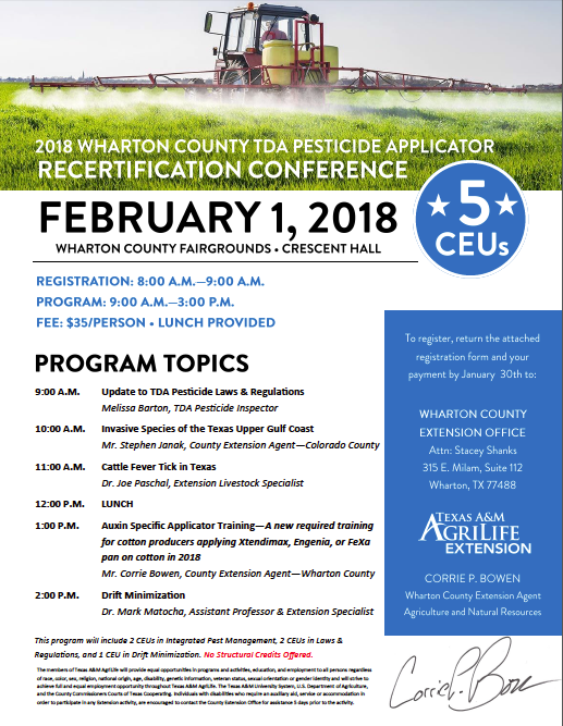 Upper Coast IPM: CEU Events and Auxin Specific Training