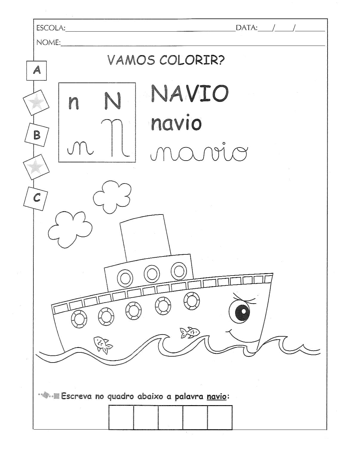 Simone Alfabetização: Atividades com a letra N