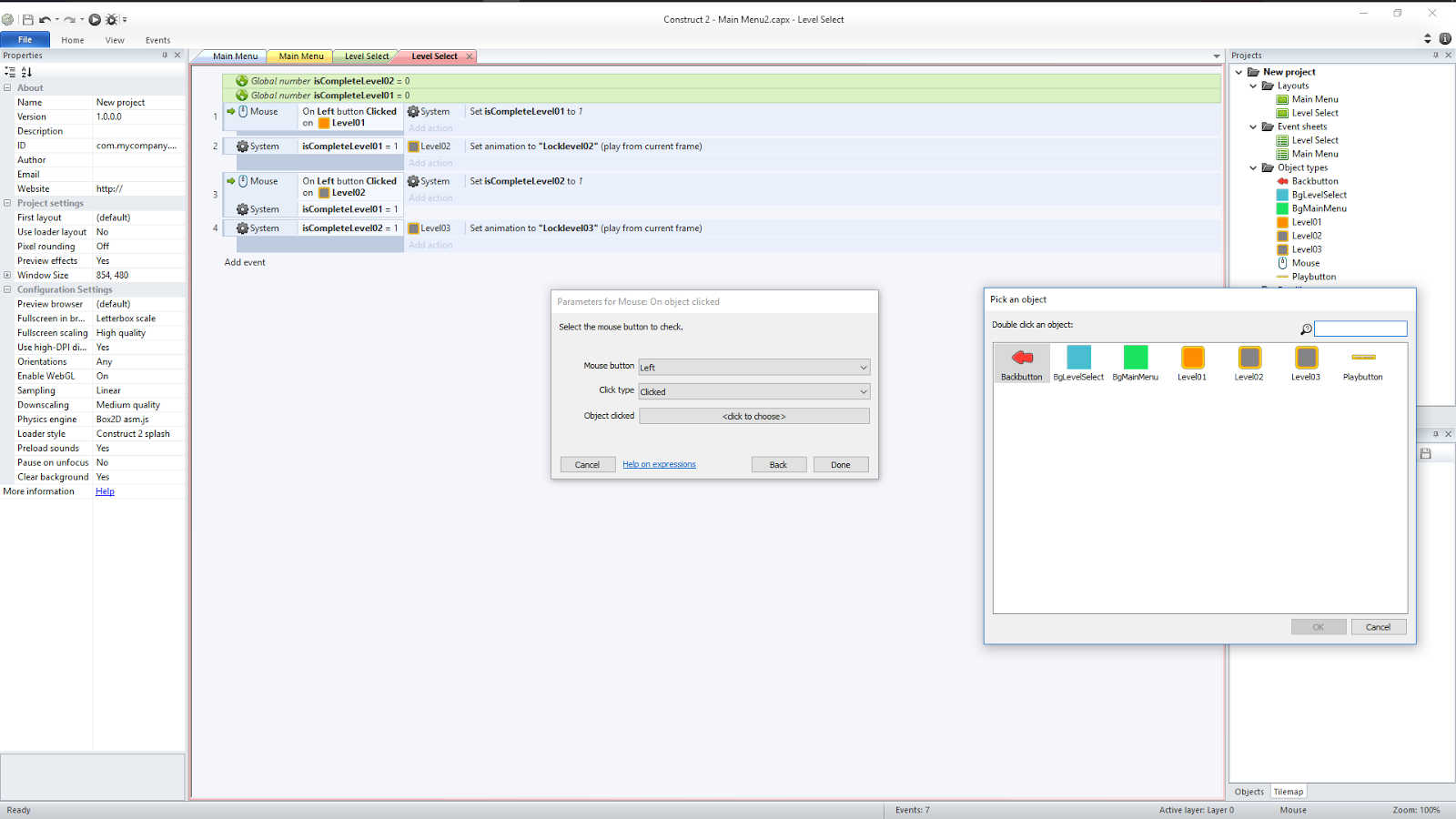 CascadePlay Studio: Tutorial Membuat Menu dan Pilihan Level Sederhana menggunakan Construct 2