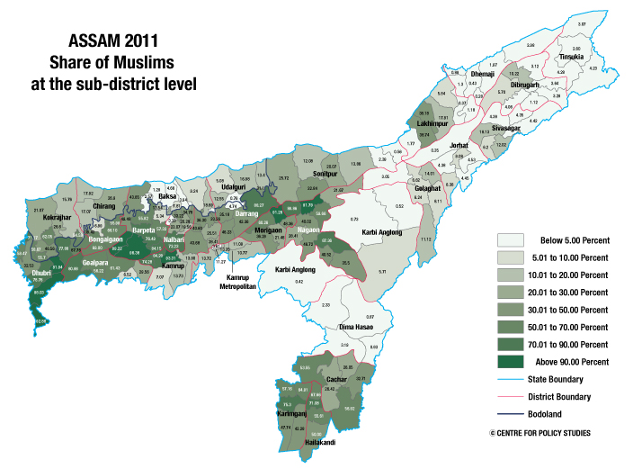Centre for Policy Studies: Religion Data of Census 2011: XVIII ASSAM