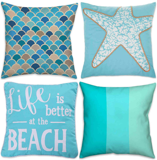 Blue Coastal Beach Pillows