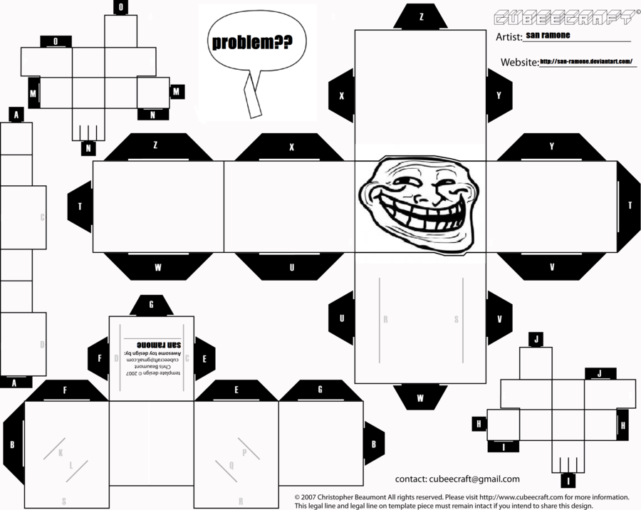 AWESOME VIDEOS, GAMES, ETC: TROLL FACE PAPERCRAFT
