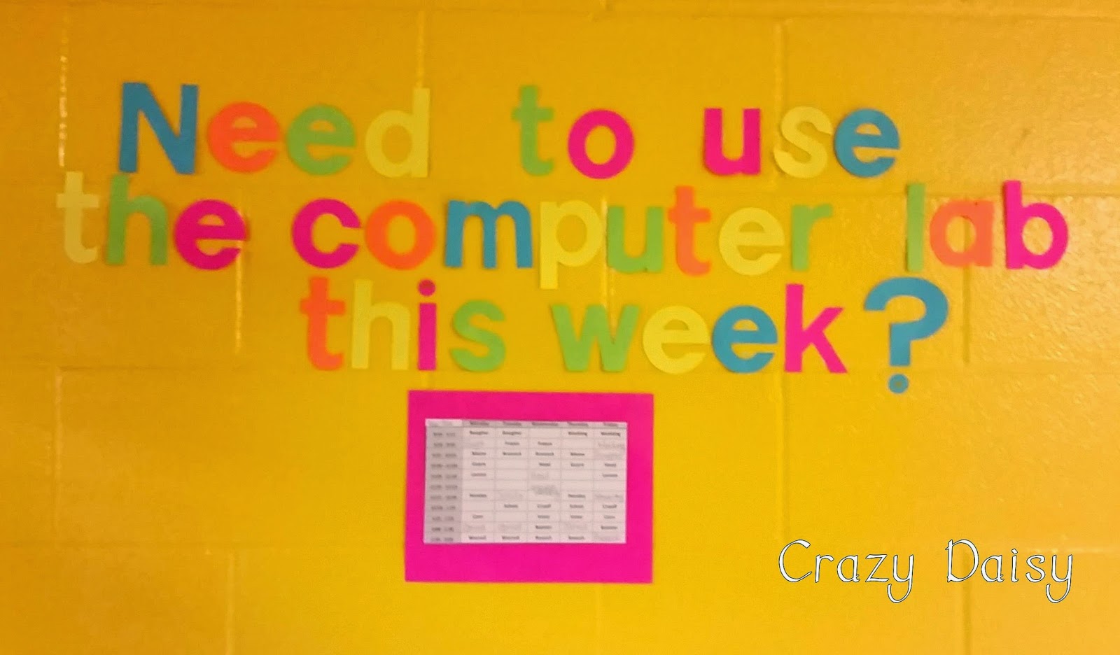 1 Crazy Daisy and 3 Pokey Joes: Elementary school computer lab