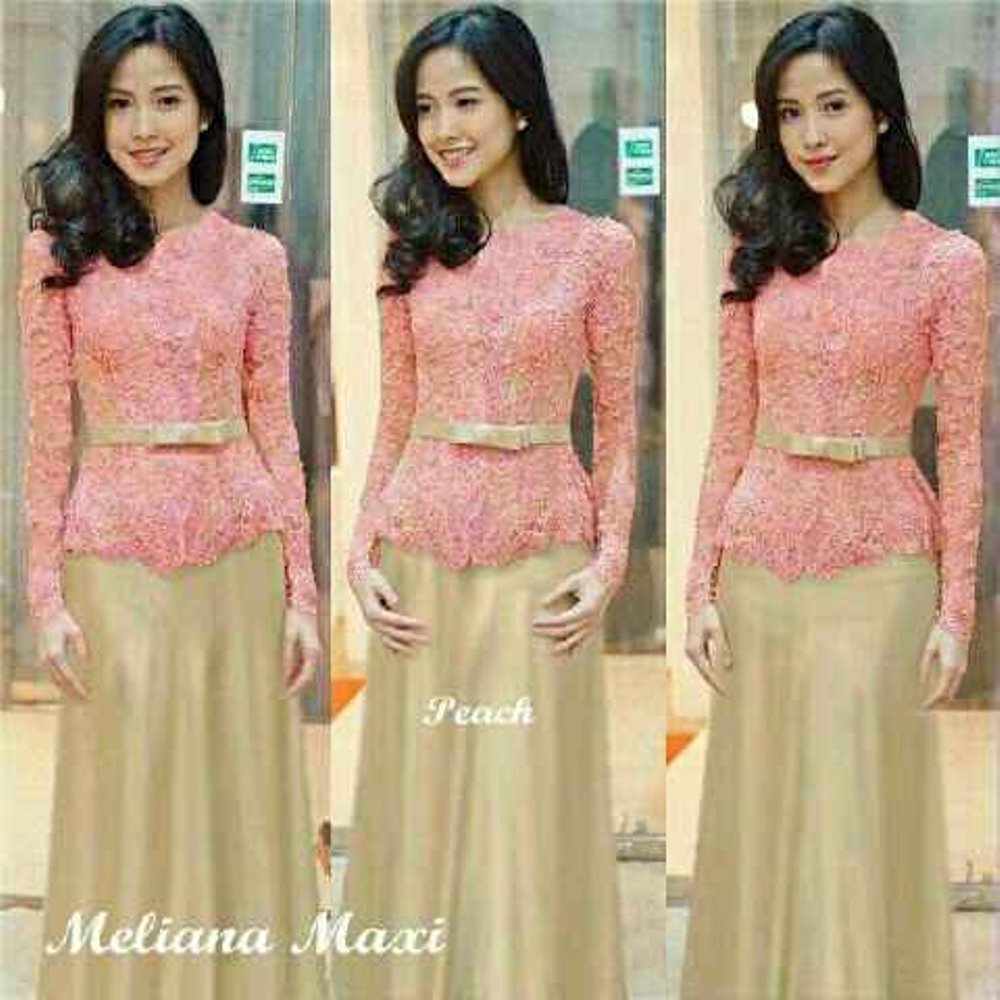 24 Model Baju Gaun Pesta Brokat Terusan Lengan Panjang Mewah dan Modern ...