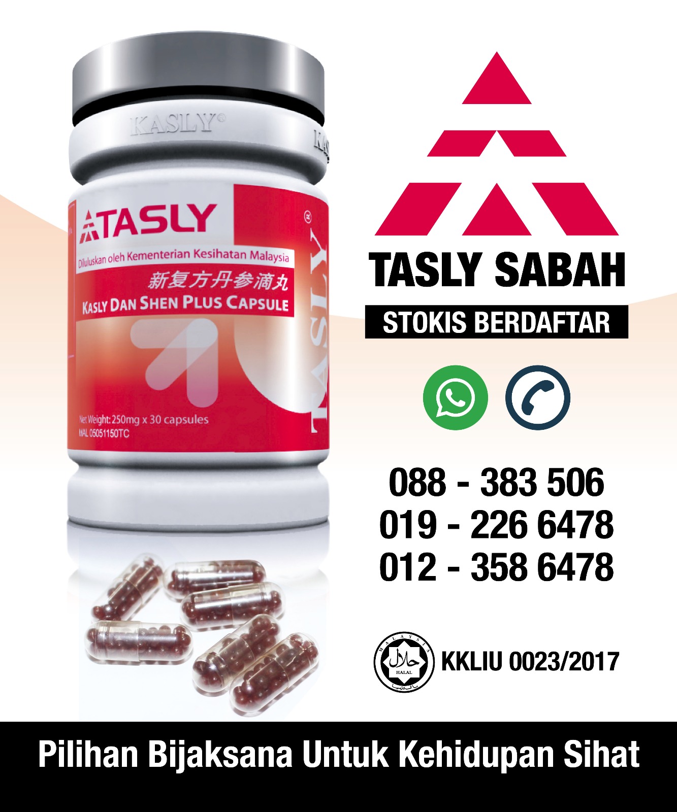 Tasly Danshen Plus Lulus KKM dan 100% Herba: SENARAI AGEN TASLY