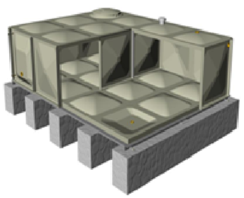 WATER TANK: 1M Height GRP Tank Drawing-4x5x1m-20Ton