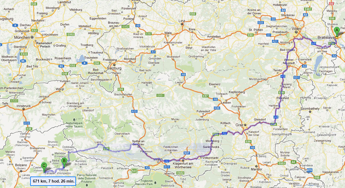 Lyžovanie Val di Fassa: Cesta autom Bratislava – Canazei, ubytovanie