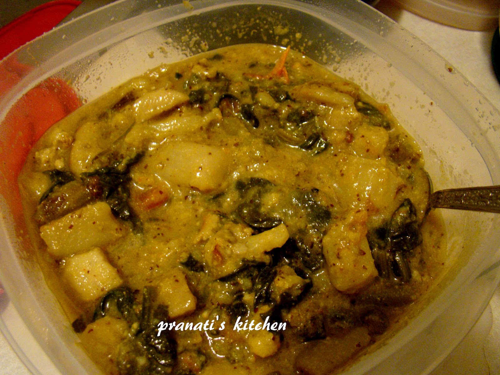 Delicious Recipes 4m Pranati's Kitchen: Palanga Saga besara (Palak ...