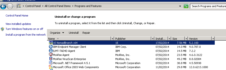 Gerry Hampson Device Management: 1E Nomad - install Nomad Branch Client