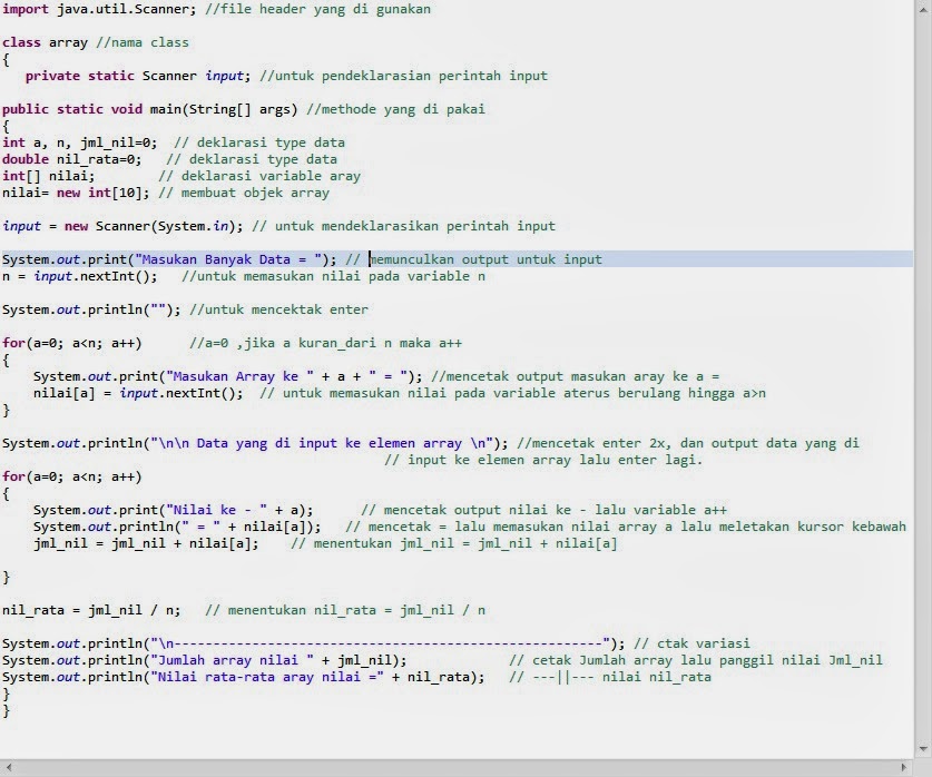 Program Array Dimensi satu Pada Java | Mr.Dark Wizard