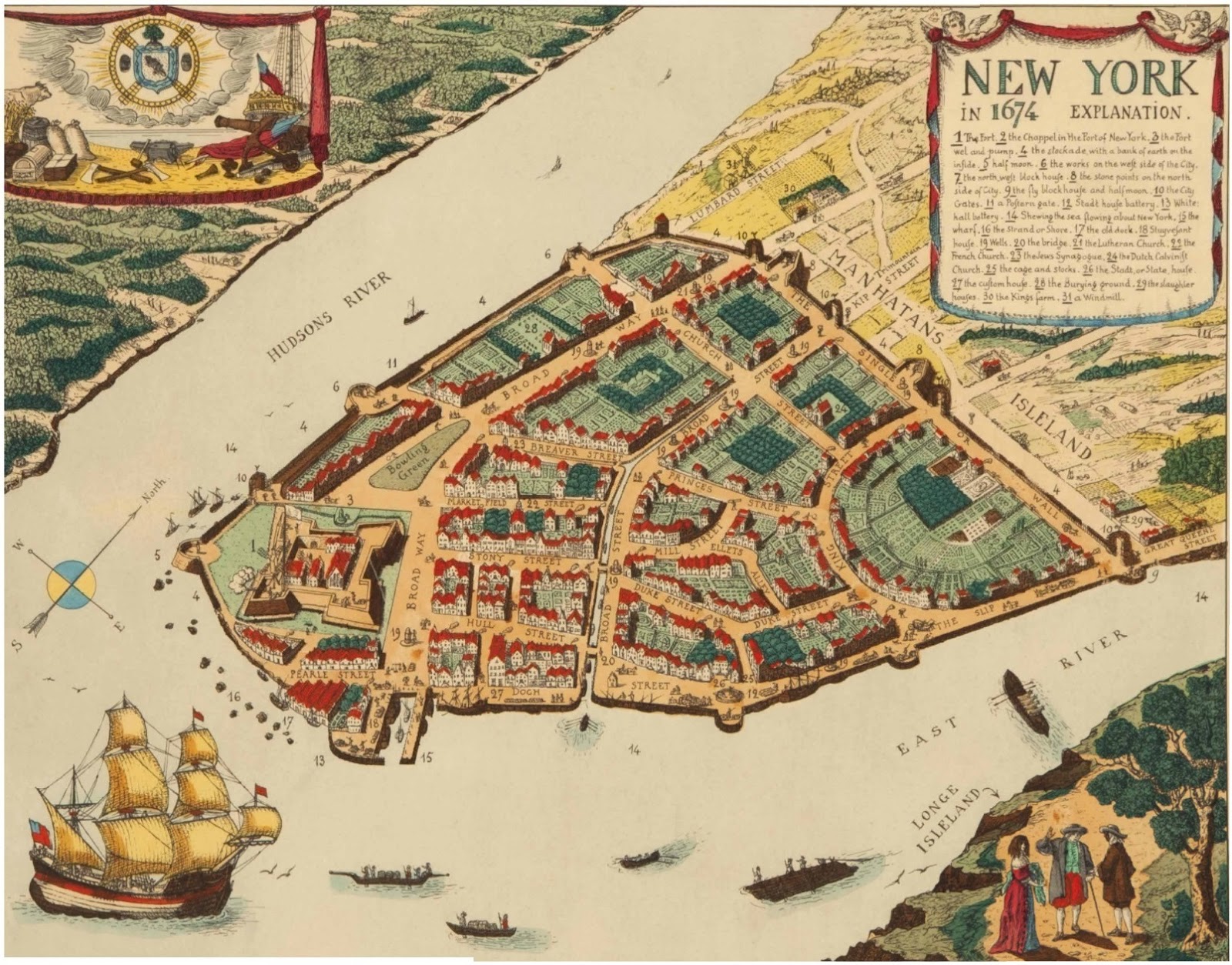Sylvia Lande Notes: Map of New York City in 1674