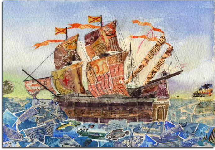 Rachel Markwick: Rainbow Trust and Stamp Collages