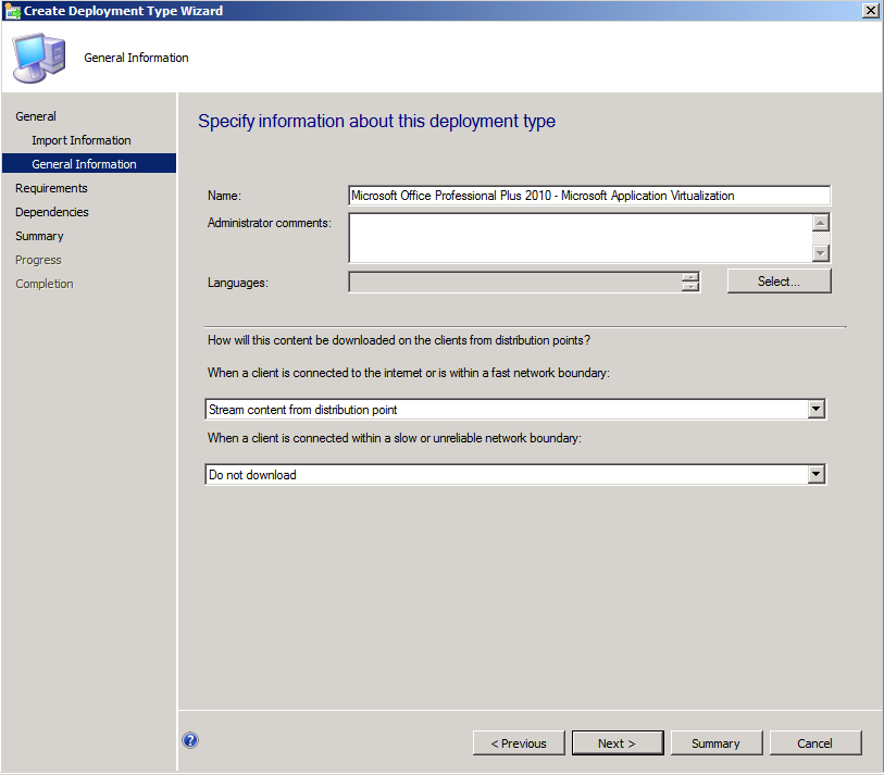 SCCM 2012: How to Create Deployment Type for Applications in SCCM