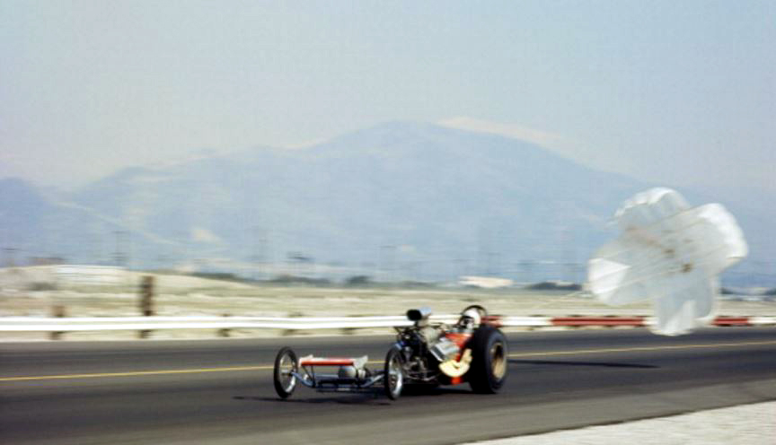 Just A Car Guy: like so many old drag racing things, I love the parachutes