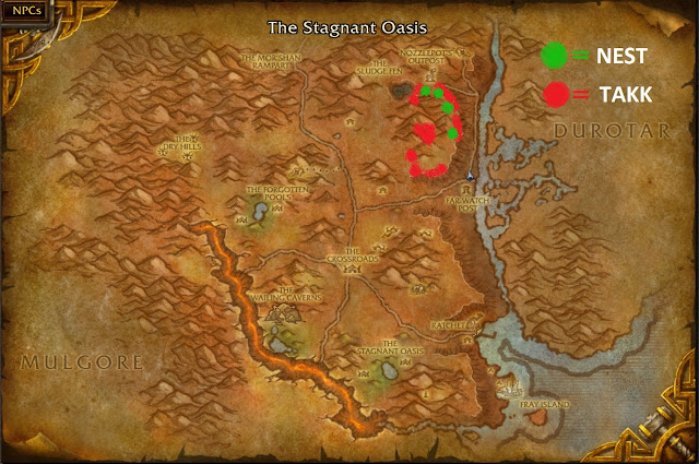 WoW Rare Spawns: Takk the Leaper and Takk's Nest (Leaping Hatchling)