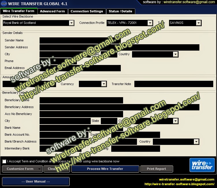 WIRE TRANSFER: wire transfer software 4.1