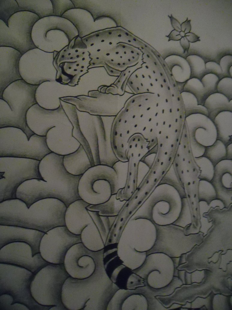 Abe's Animals: Pictures of leopards in Japanese designs