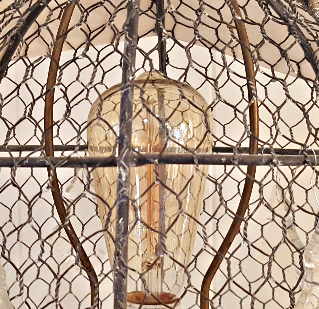 Penny's Vintage Home: Ladder Love and a Chicken wire Lampshade