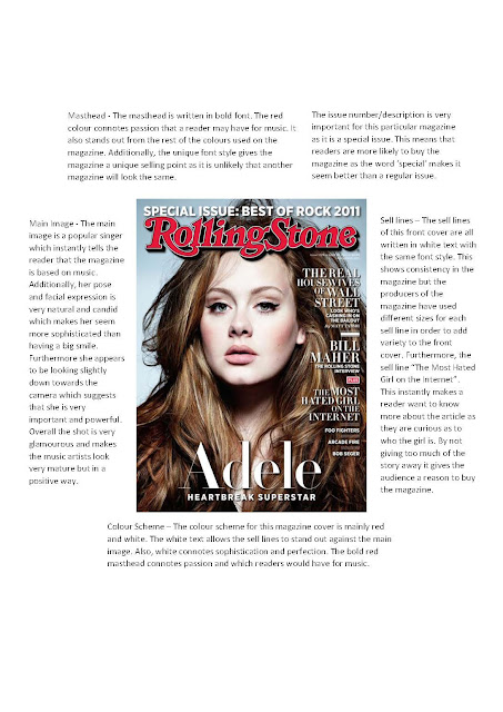 AS Media Studies Molly Sneath: Analysis of Music Magazine Cover