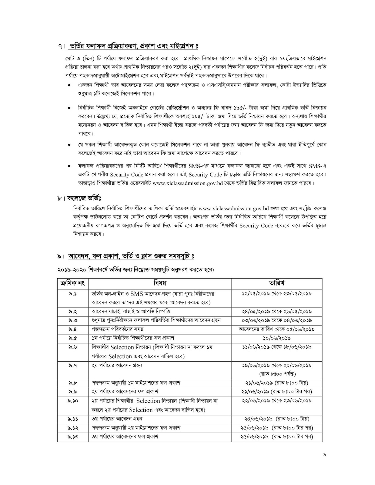 HSC Admission 2019-20 Circular Has Been Published | www ...