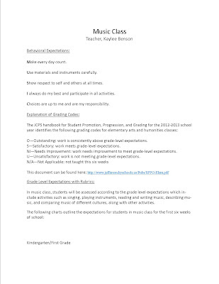 Music Class Syllabus