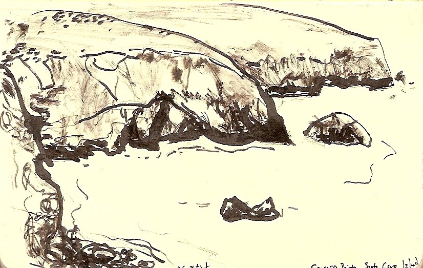 Using sticks to draw the islands - Andres Salazar